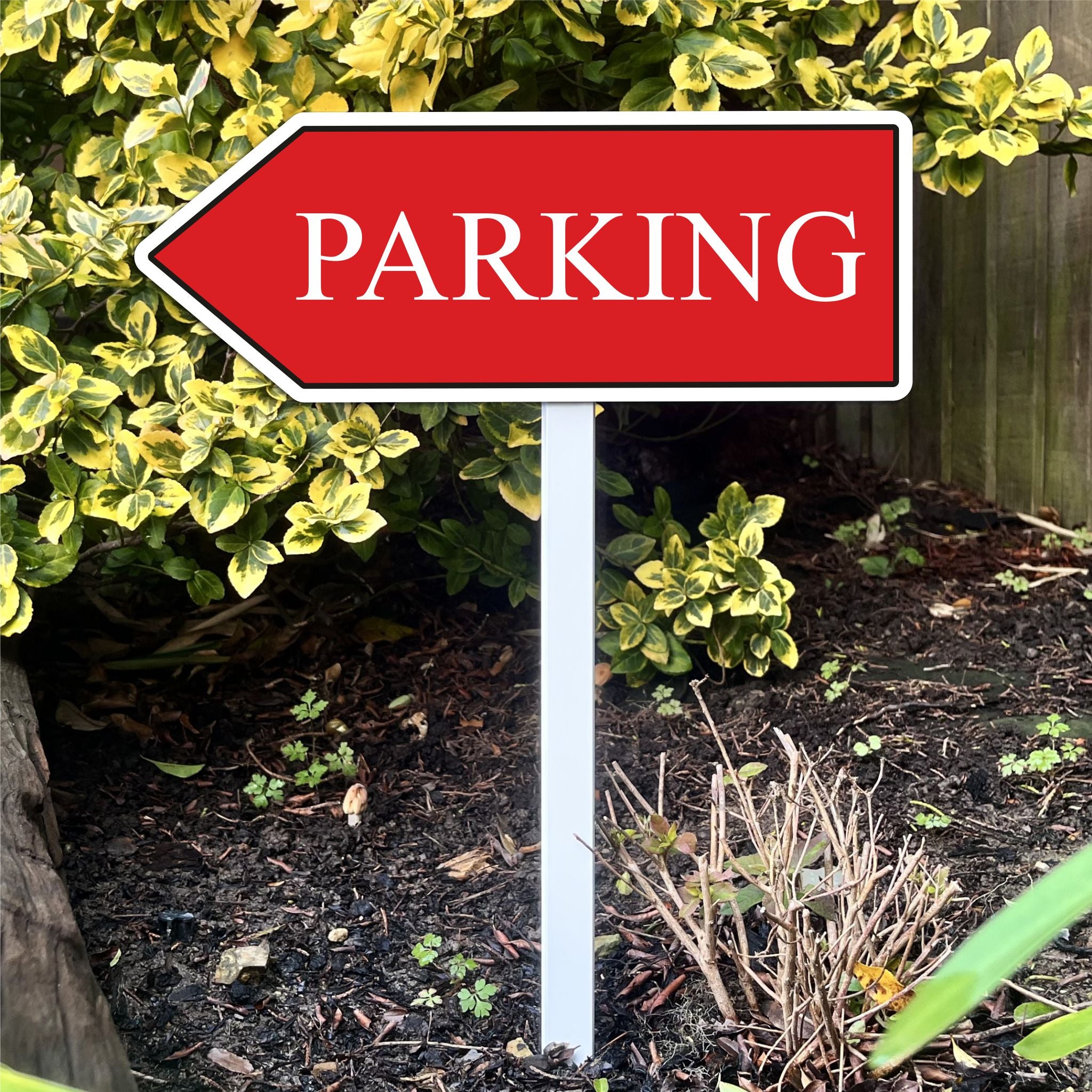 Personalised Reflective Directional Arrow Sign on Low Level Aluminium